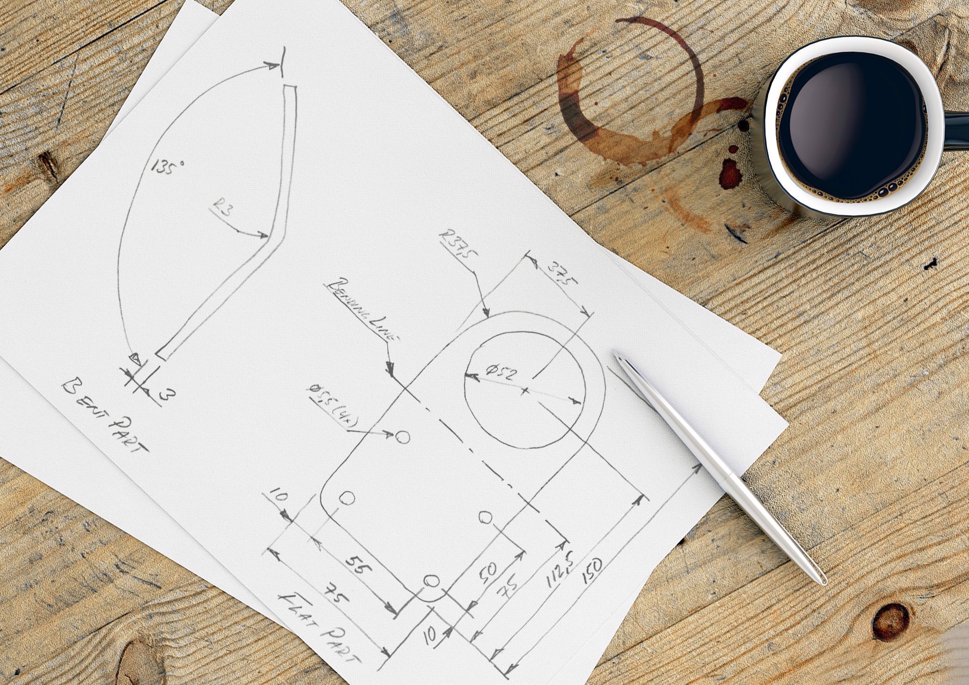 My Drawings And Parts. CAD-drawing of A4 part